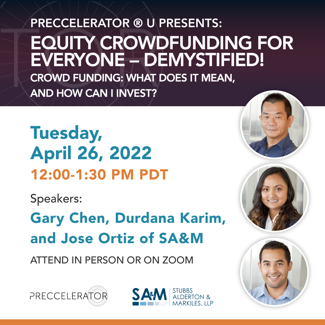 Join Preccelerator® U for our next workshop: Equity Crowdfunding for Everyone – Demystified ...